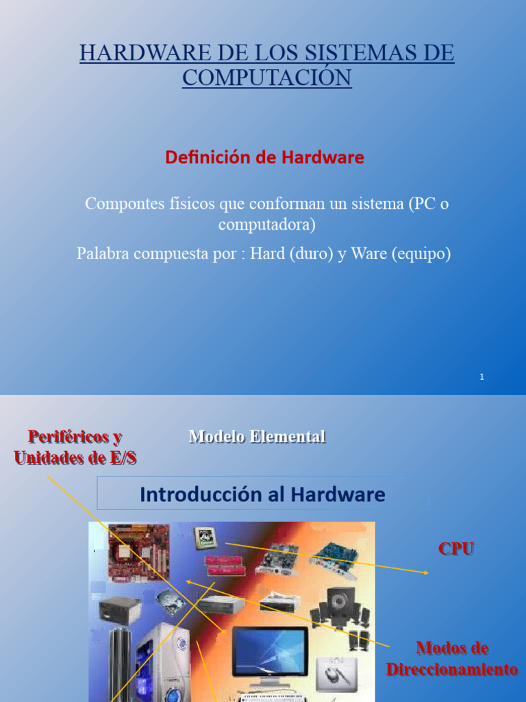 Hardware de los sistemas de computación | PDF | Microprocesador | Hardware de la computadora