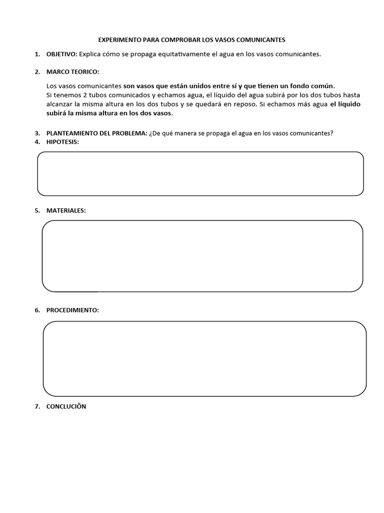 Experimento Para Identificar Vasos Comunicantes | PDF