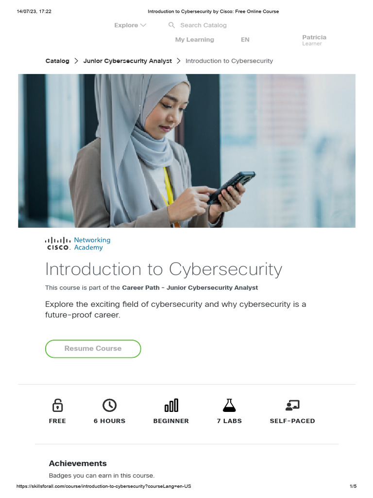 Introduction To Cybersecurity by Cisco - Free Online Course | PDF ...