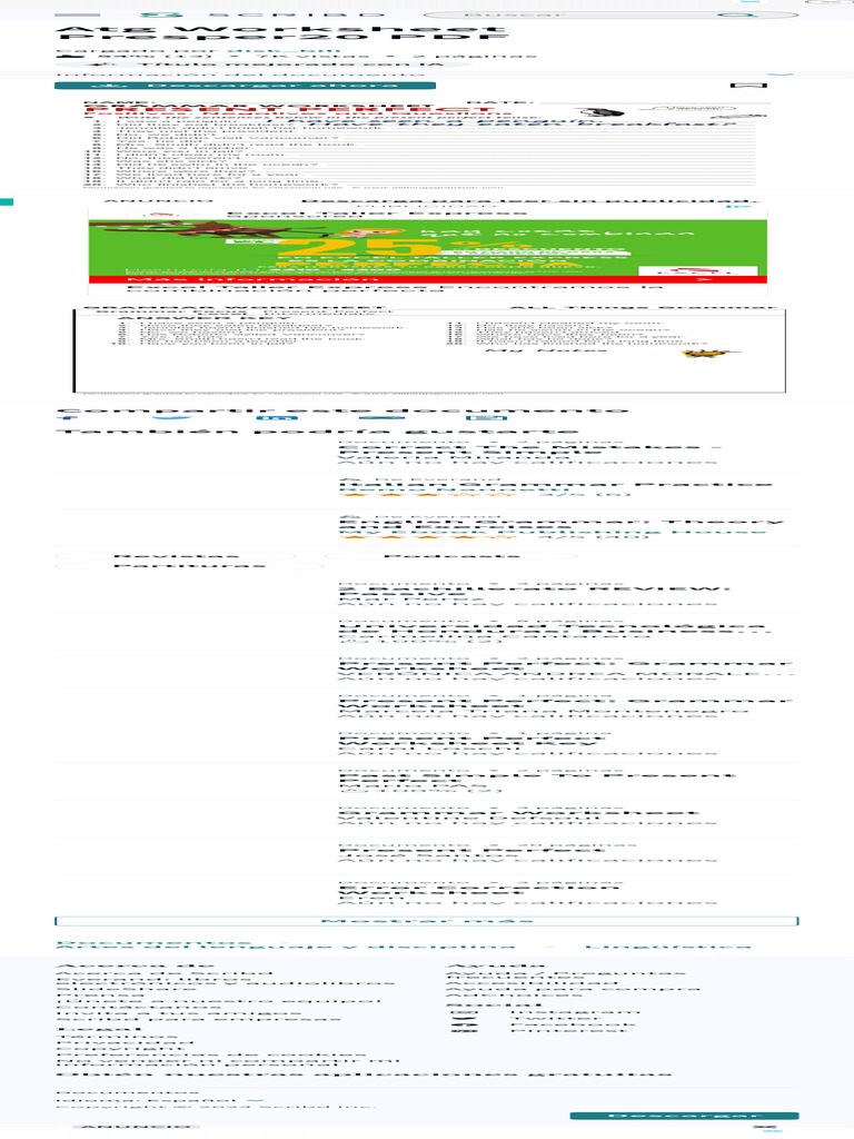 Atg Worksheet Presper20 PDF | PDF | Linguistics | Grammar