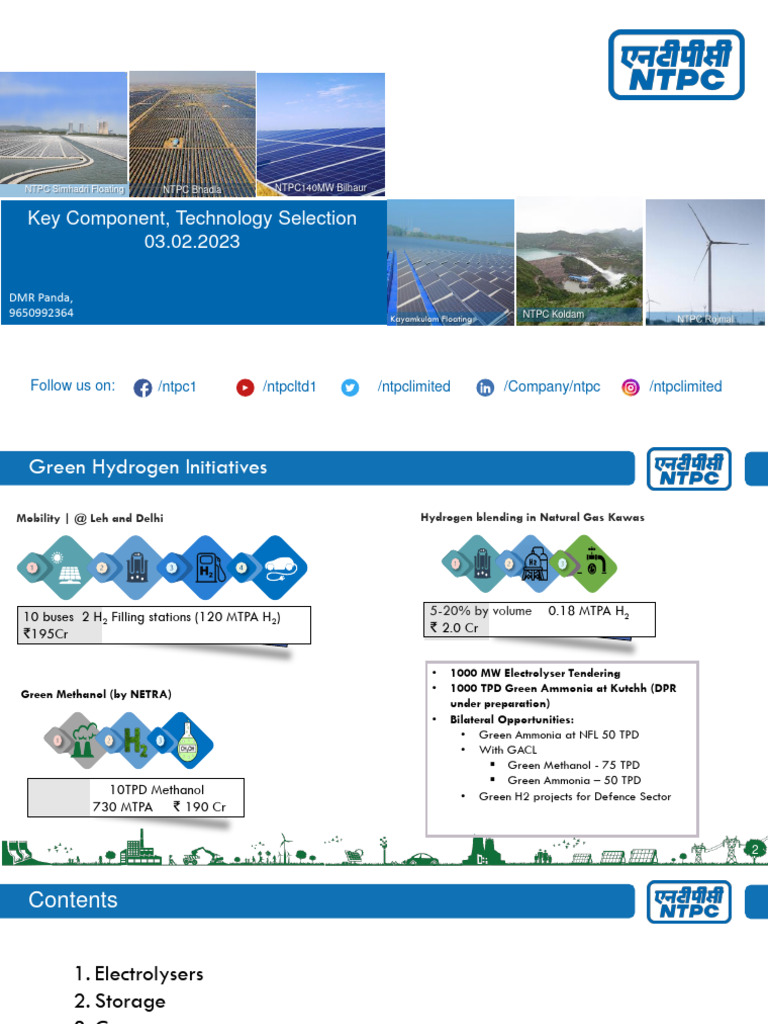NTPC Green Hydrogen Initiatives Overview | PDF | Sustainable Energy ...