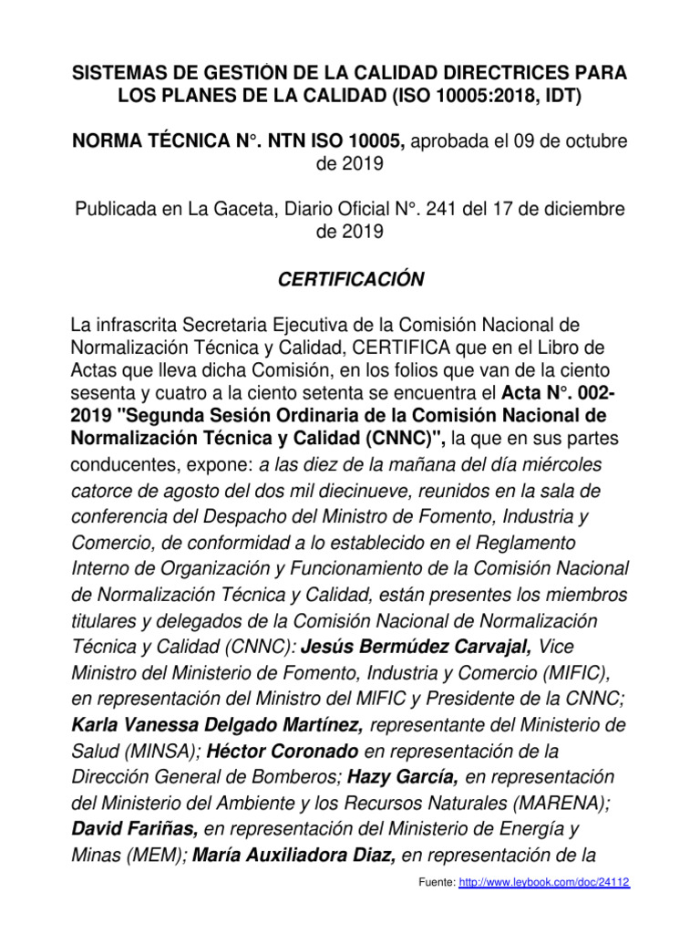 NTN Iso 10005 | PDF | Organización internacional para la ...