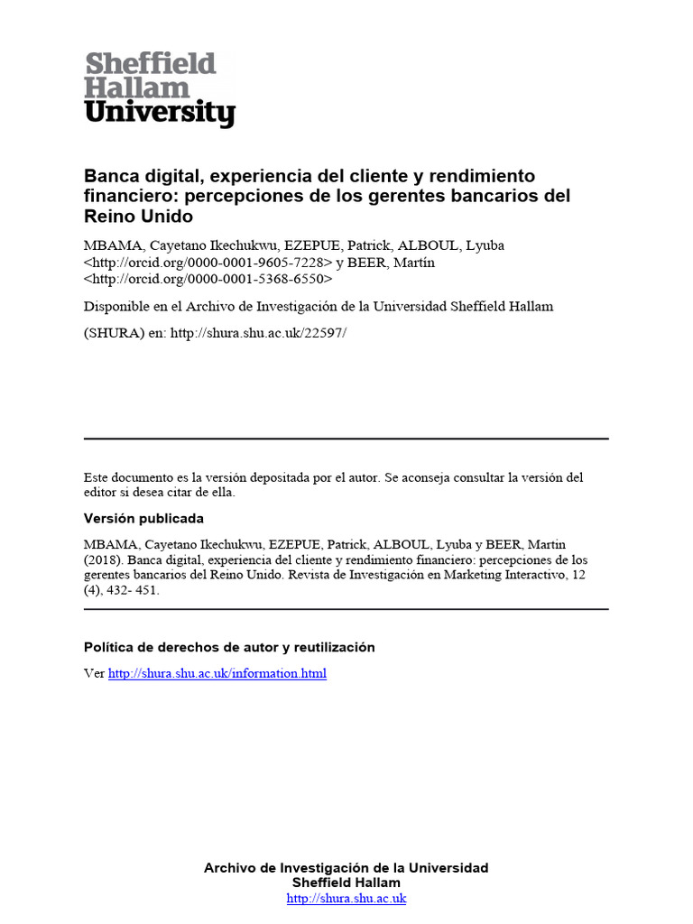 Articulo Cientifico | PDF | Marketing | Bancos