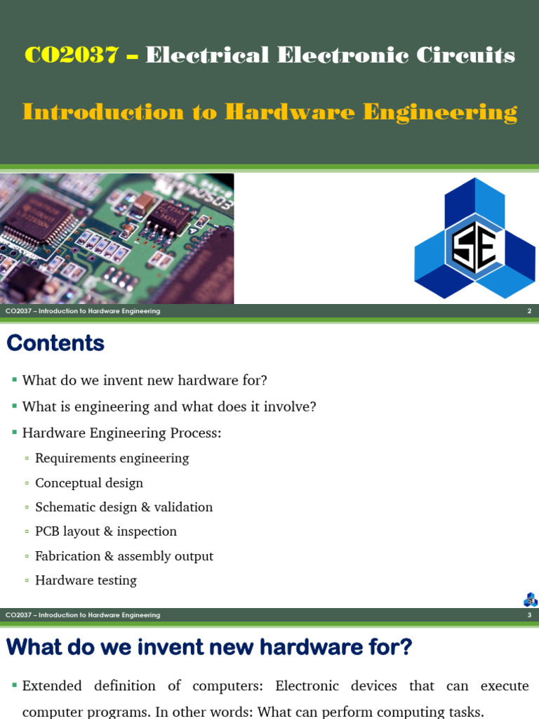 CO2037 VL00 Introduction To Hardware Engineering | PDF | Engineering ...