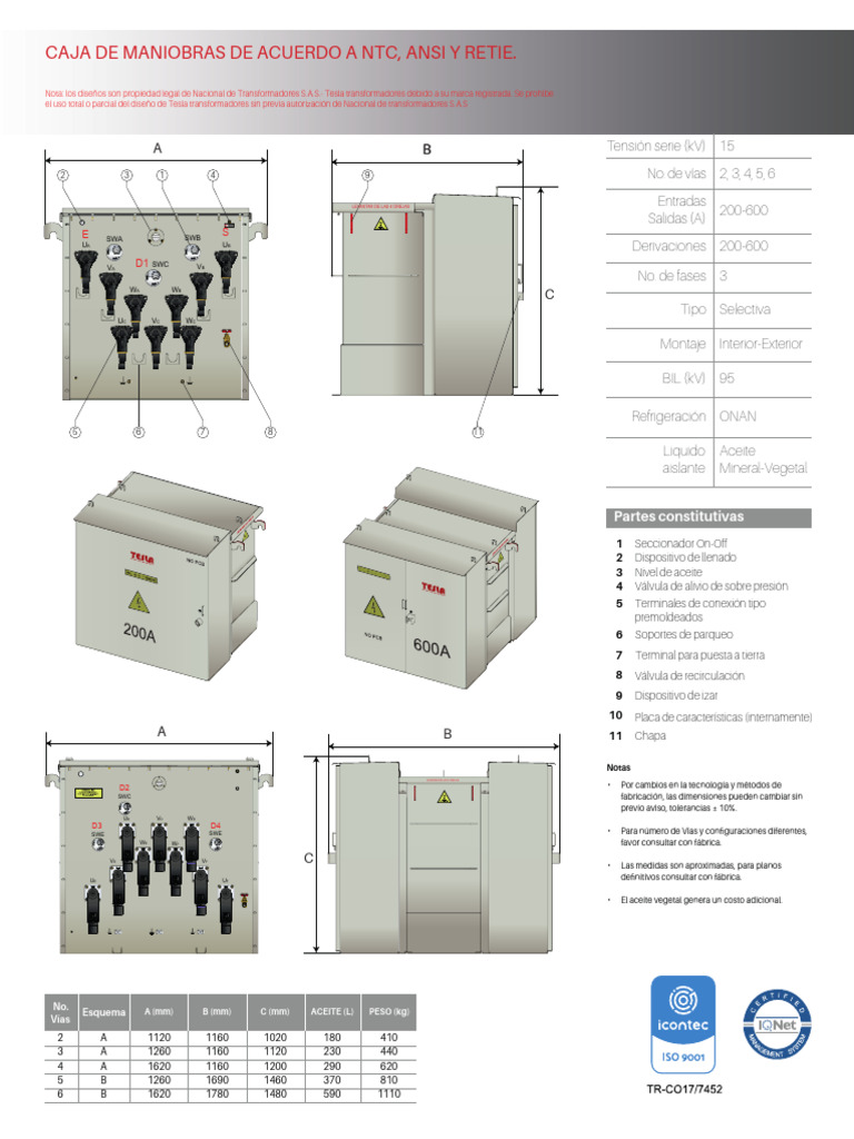 Caja de Maniobra 15kv 2-3-4-5-6 Vias E-s 200-600a 3f [Tesla] | PDF ...