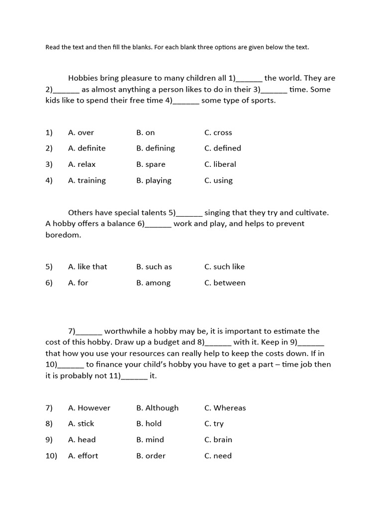 Hobbies Text | PDF | Hobbies