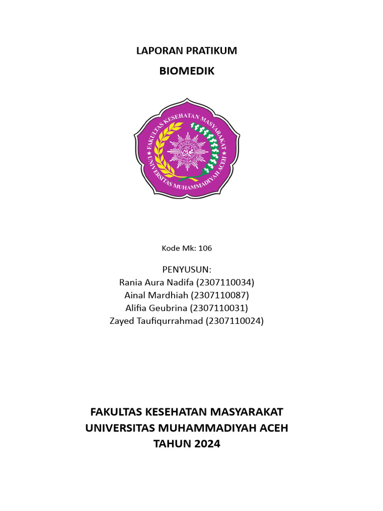 Laporan Pratikum Biomedik | PDF | Pengembangan Diri | Kesehatan Holistik