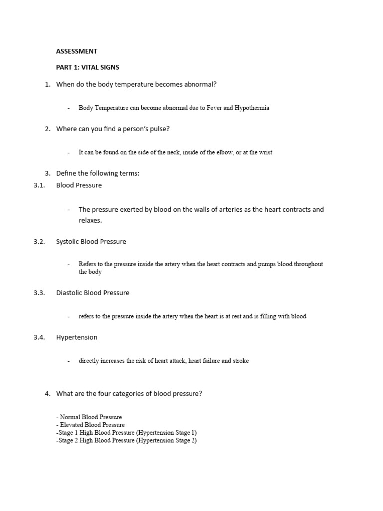 Assessment for CPR and VITAL SIGNS | PDF | Blood Pressure ...