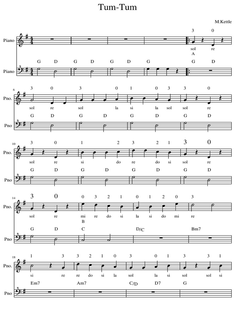 Tum-Tum. Sol Maior | PDF