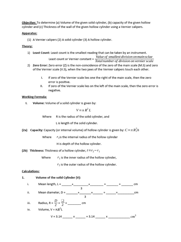 Measurement of Vernier Caliper | PDF | Metrology