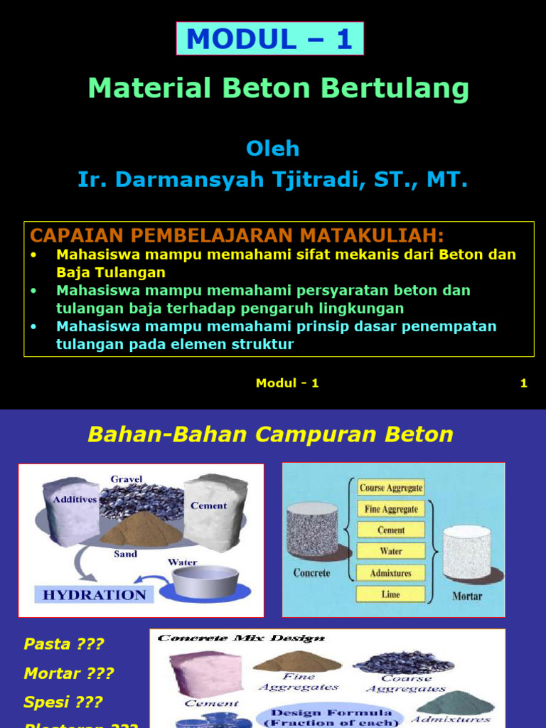 Modul 1 (Material Beton Bertulang) (185 Hal) | PDF