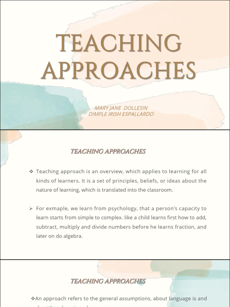 Teaching Approaches | PDF | Learning | Teaching Method