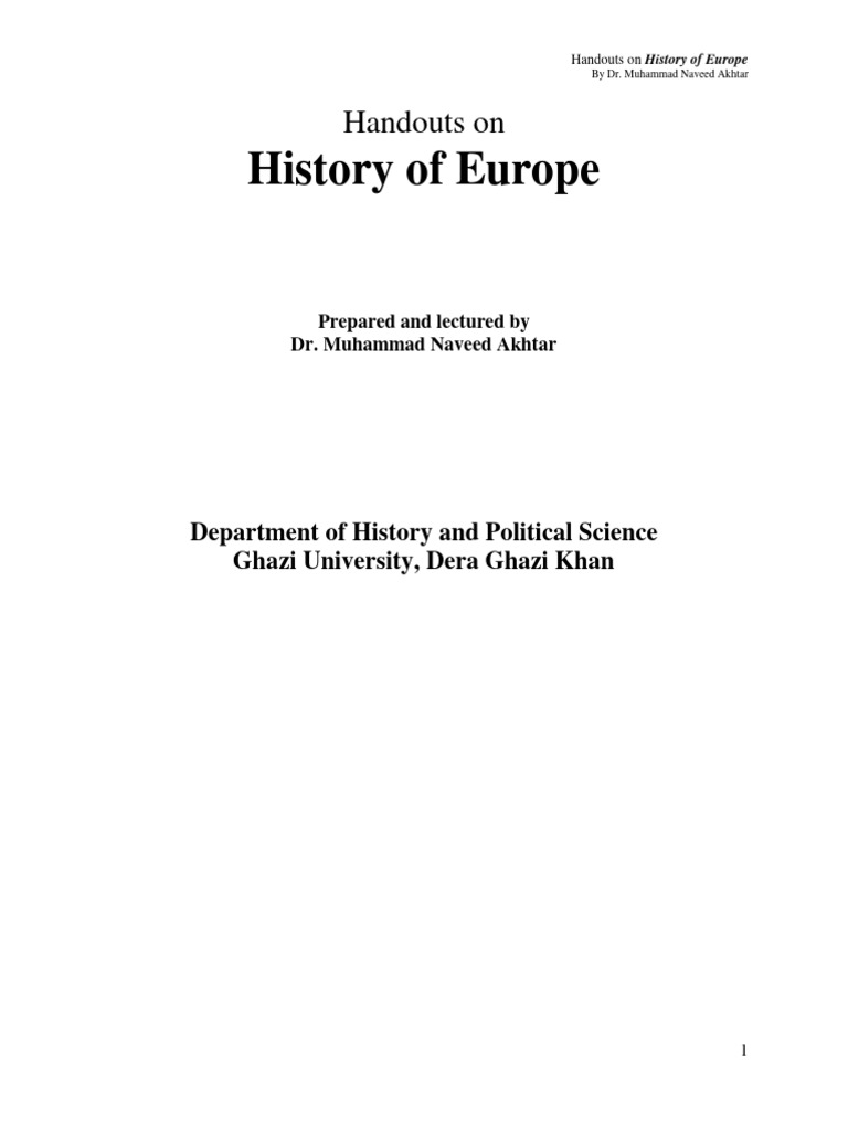 Handouts History of Europe | PDF | Renaissance | Augustus