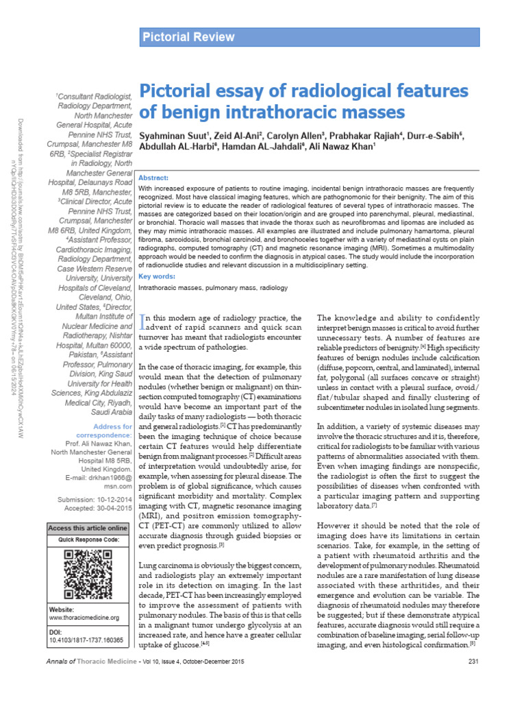 Pictorial Essay of Radiological Features of Benign.3 | PDF | Radiology ...