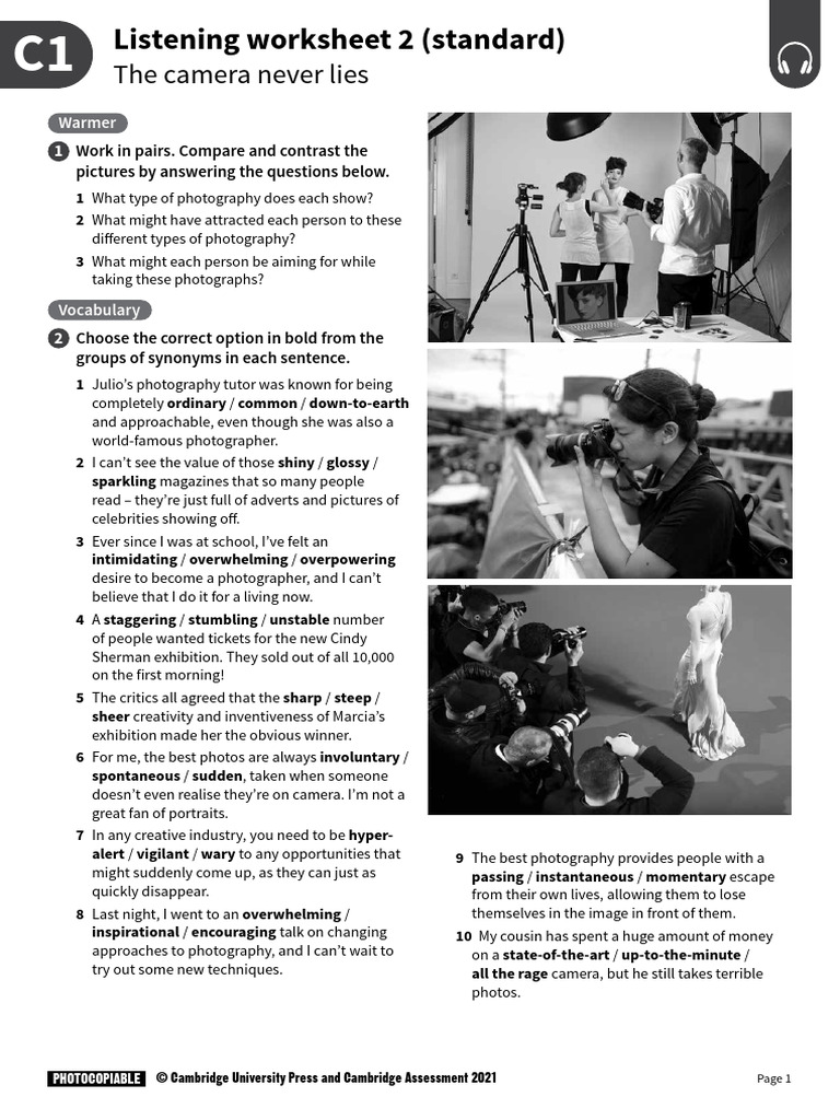 Photography Insights for C1 Learners | PDF | Smartphone | Camera