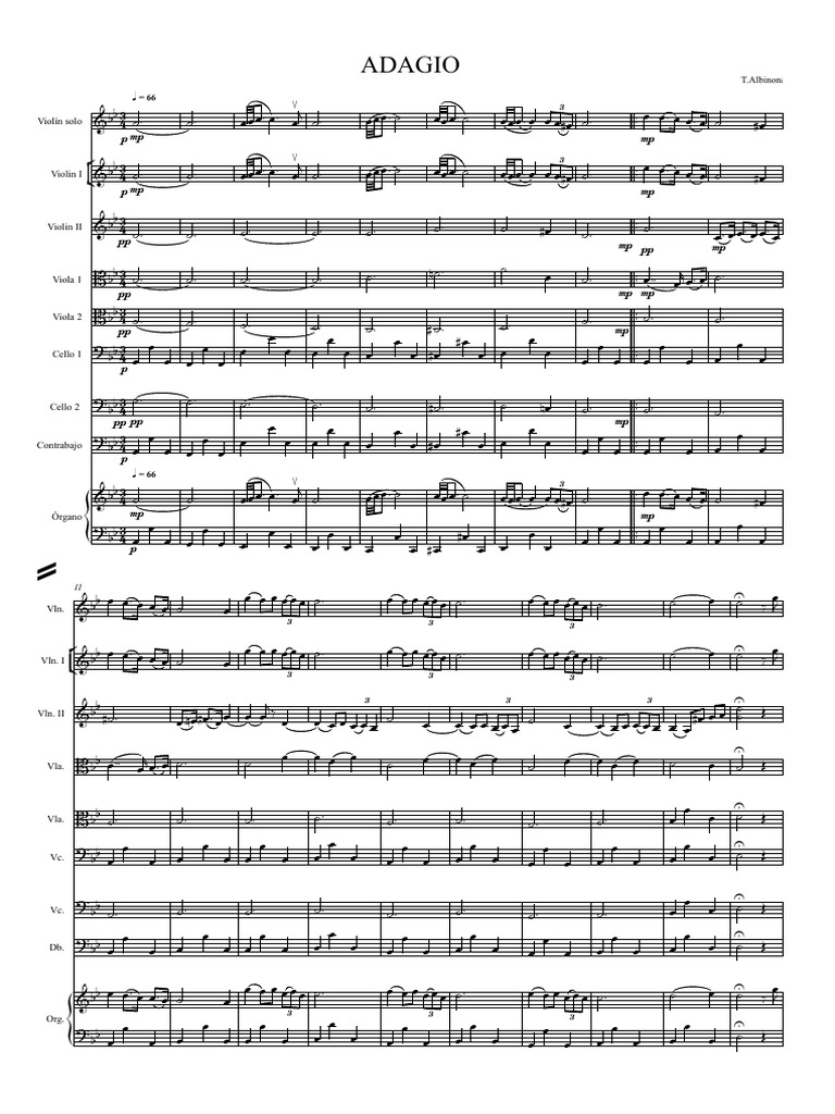 Adagio Albinoni. Partitura | PDF