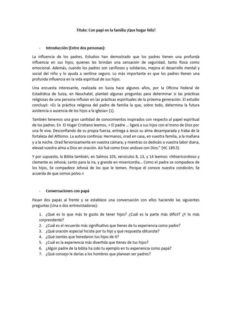 Con Papi en La Familia ¡Que Hogar Feliz! | PDF