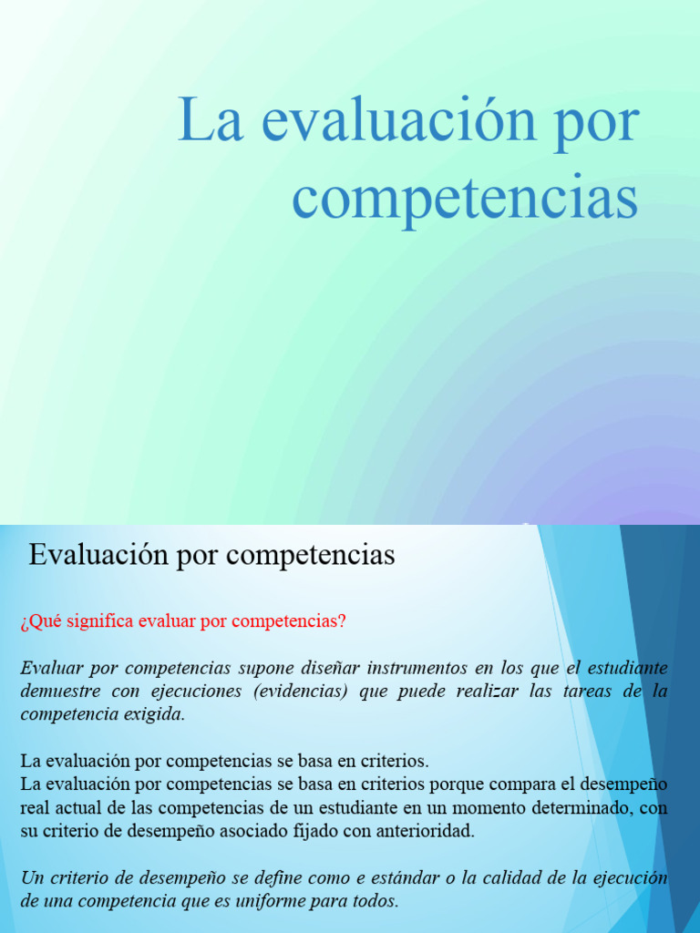 La Evaluacion Por Competencias | PDF | Evaluación | Enseñando