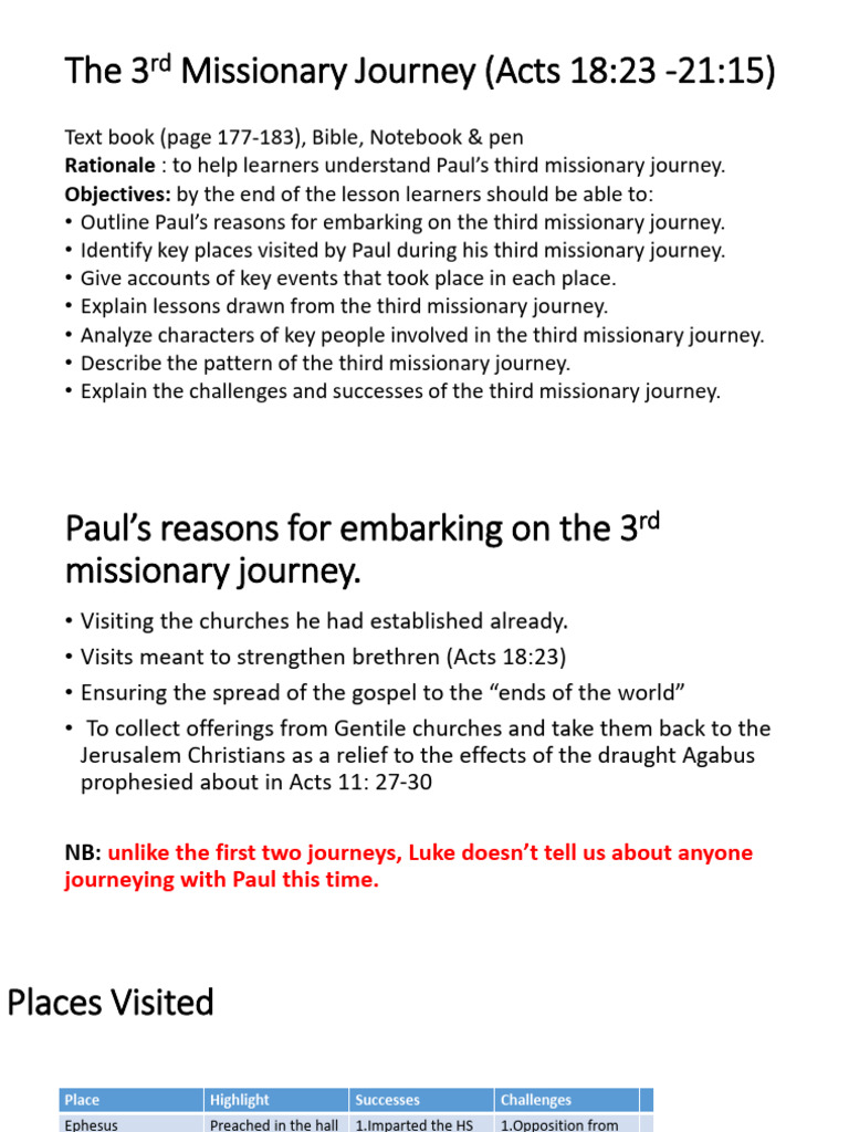 The Third Missionary Journey (1) - 1-1 | PDF | Baptism | Paul The Apostle