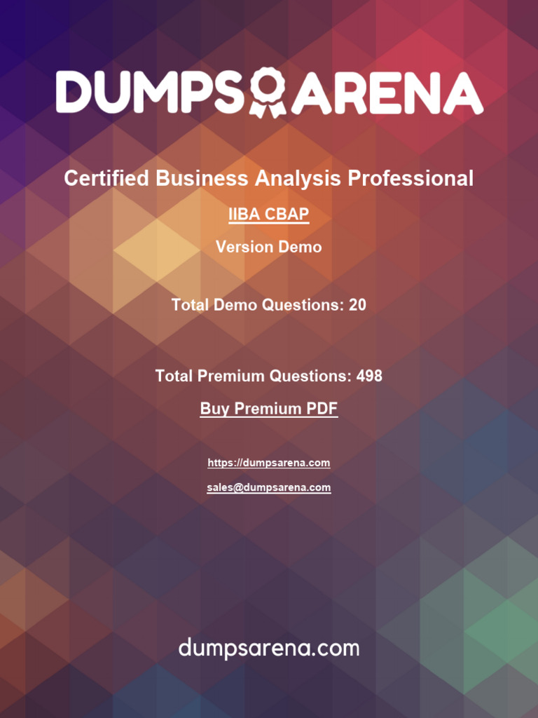CBAP Demo | PDF | Business Analysis | Business Process