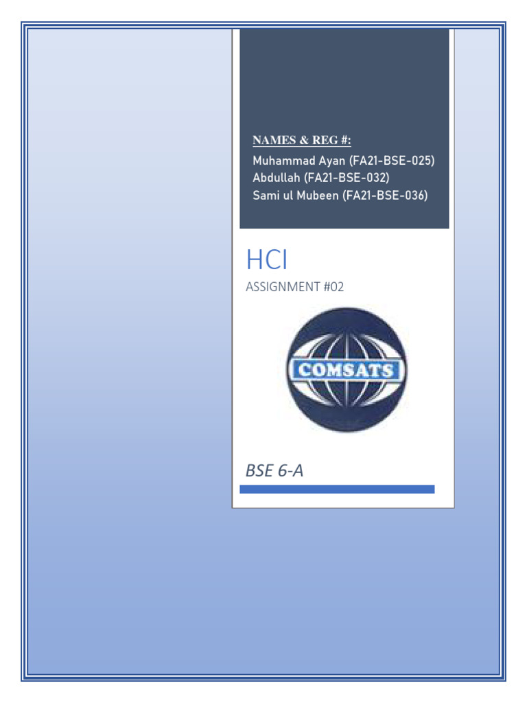 Assignment 03 HCI | PDF | Point Of Sale | Human–Computer Interaction