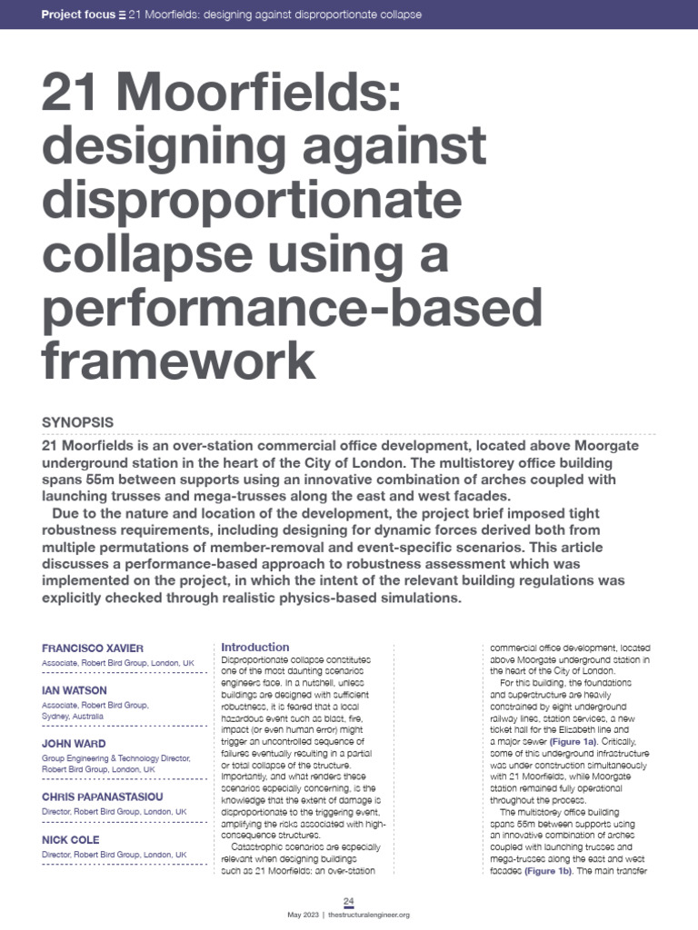21 Moorfields Designing Against Disproportionate Collapse Using A ...