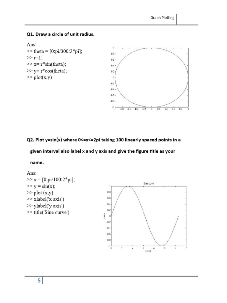Matlab 2 | PDF | Mathematical Analysis | Trigonometry