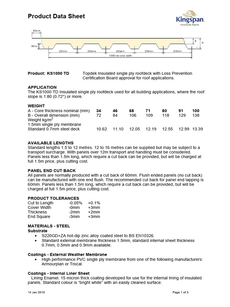 Topdek Data Sheet | PDF | Plywood | Sheet Metal