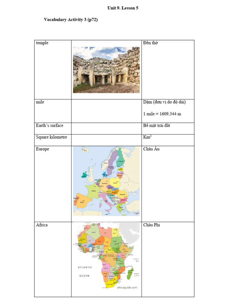 Unit 9 Lesson 5 Vocab | PDF