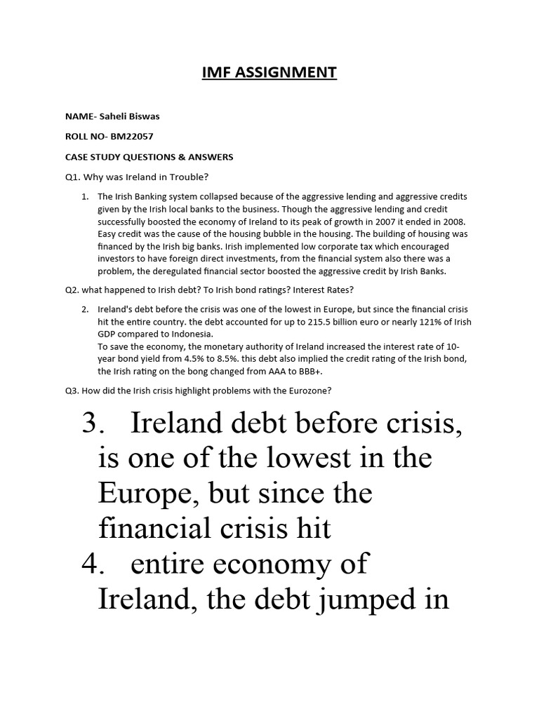Imf Assignment Bm22057 | PDF | European Debt Crisis | Debt
