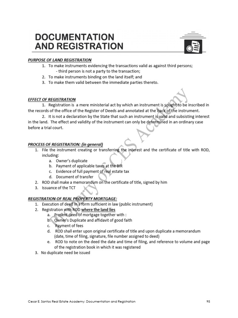 09 - Documentation and Registration Ok | PDF | Mortgage Law | Title (Property)