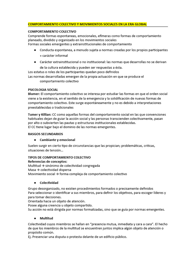 Comportamiento Colectivo | PDF | Comportamiento | Las emociones