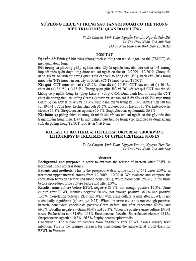 7 Vu Le Chuyen - BV Binh Dan - Suphongthichvitrungsaueswl | PDF