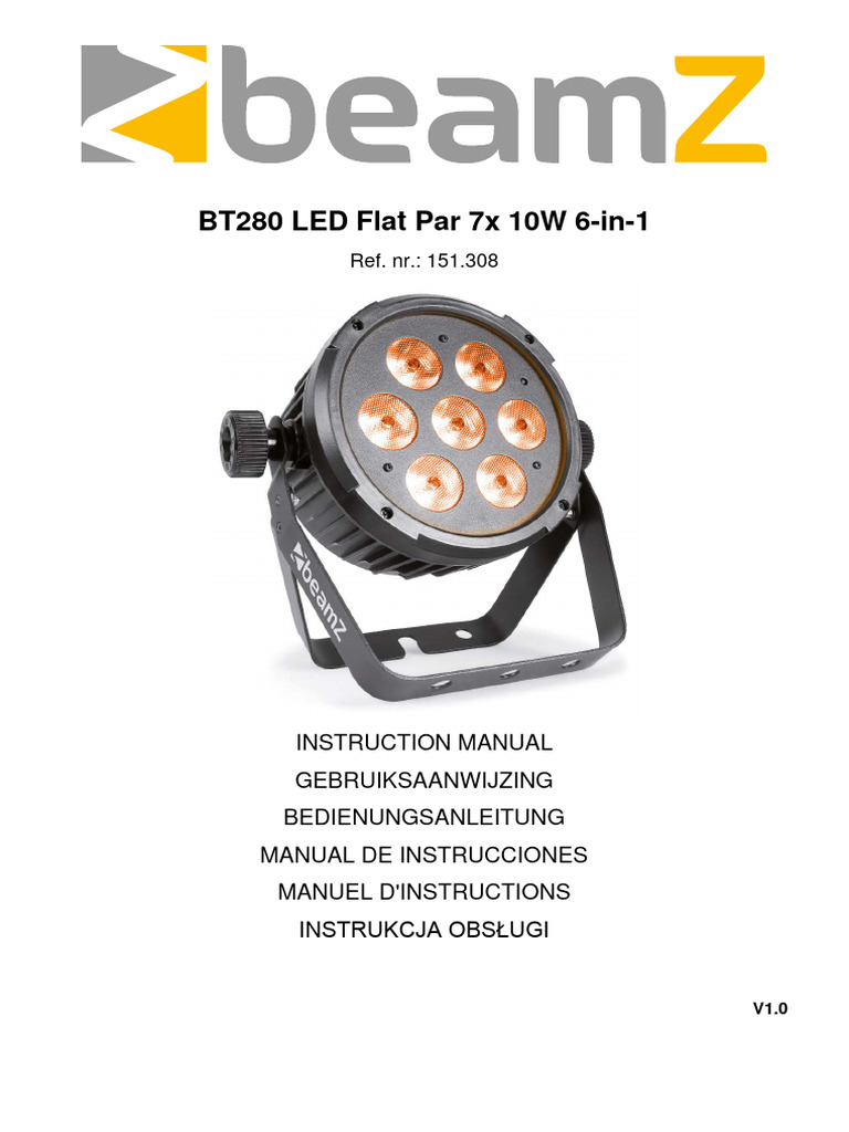 BT280 LED Flat Par 7x 10W Manual | PDF | Electrical Engineering ...
