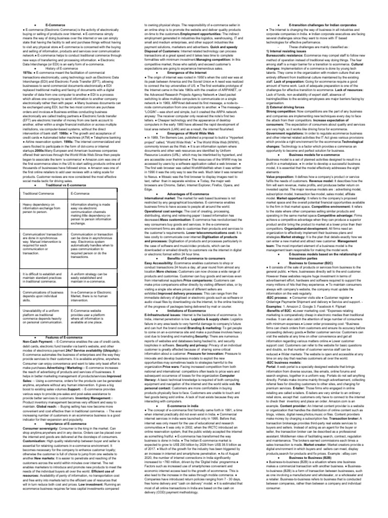 E-Commerce Bit All Modules Full | PDF | E Commerce | Computer Network