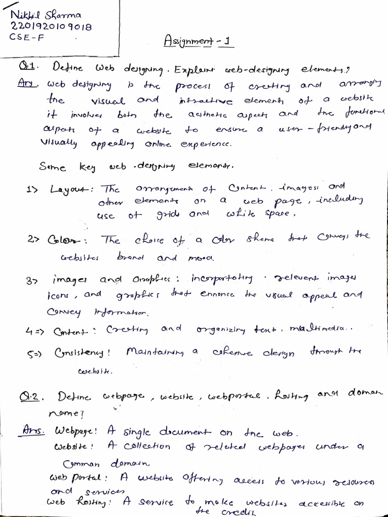 Assignment 1 | Download Free PDF | Html | Naming Conventions