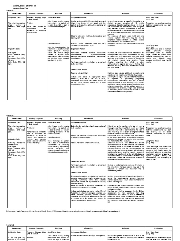 NCP - Google Docs | PDF | Blood Pressure | Hypertension