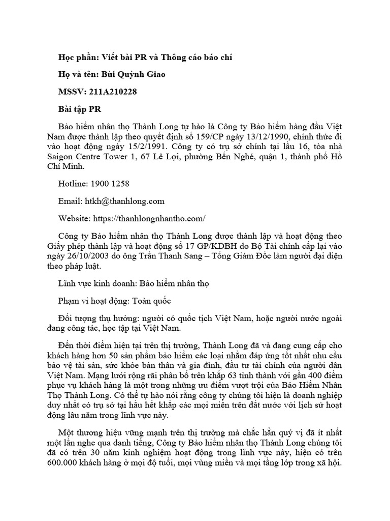 BÀI TẬP PR ST6 | PDF