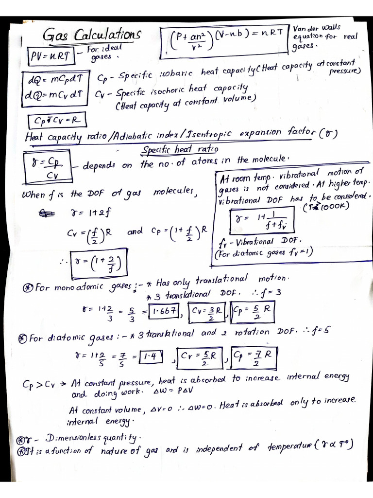 Gas Calculations | PDF