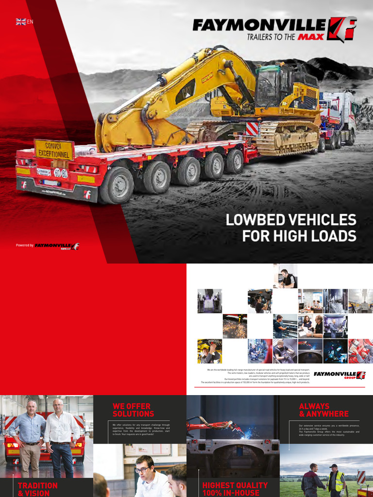 FAY Tiefbettfahrzeuge MegaMAX VarioMAX GigaMAX Brosch Re A4 en | PDF | Trailer (Vehicle) | Tractor