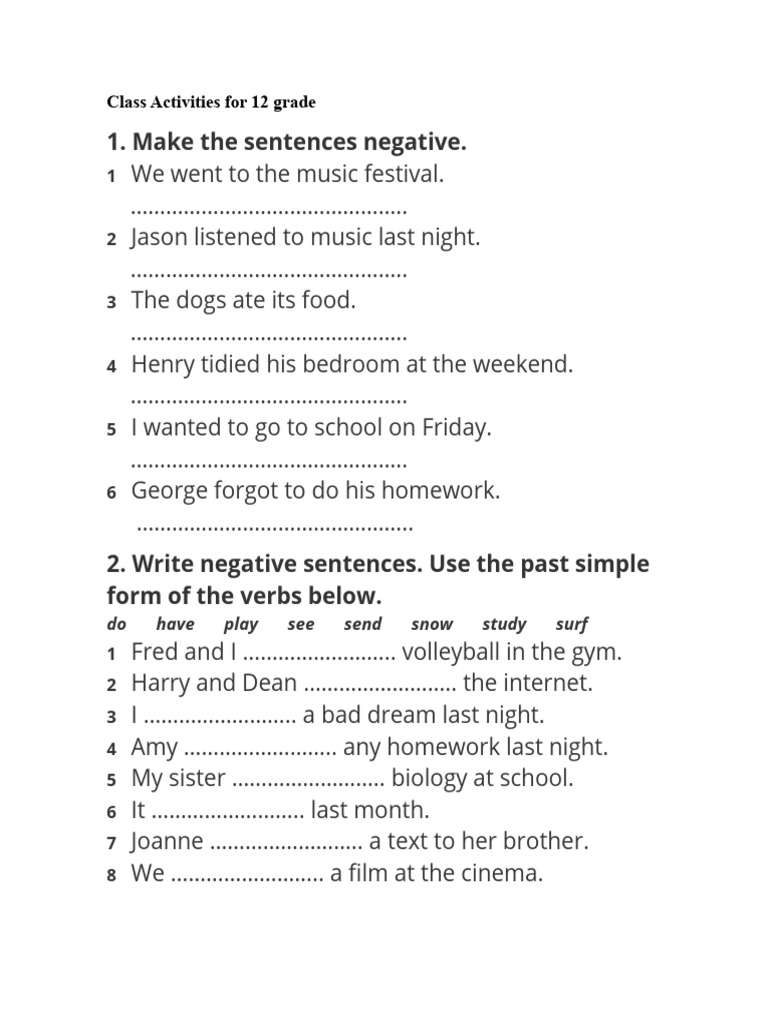 Class Activities For 12 Grade | PDF | Linguistic Typology | Language ...