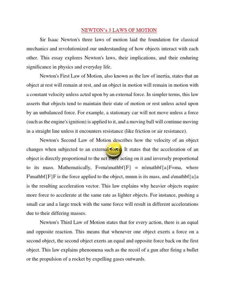 NEWTON's 3 LAWS OF MOTION | PDF | Force | Newton's Laws Of Motion