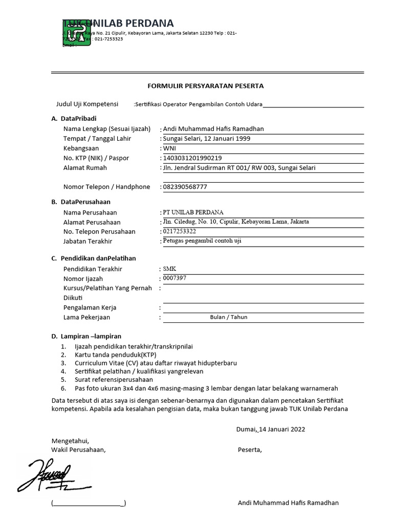 Form Persyaratan Peserta PPC Udara | PDF | Teknologi & Rekayasa