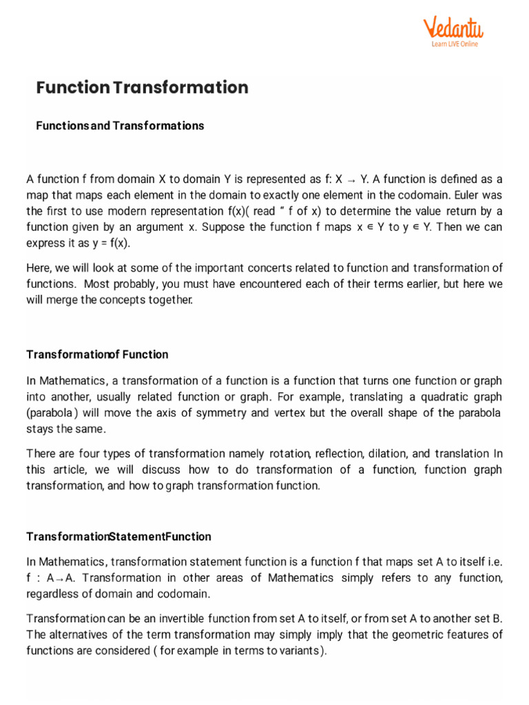 Function Transformation | PDF