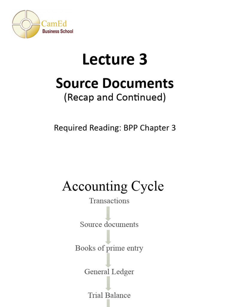FA2 Lecture 3 Books of Prime Entry | PDF | Debits And Credits | Receipt