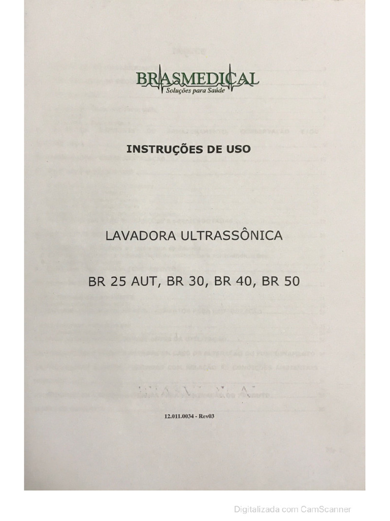 Instruc - o - Es de Uso Lavadora Ultrasso - Nica Brasmedical | PDF