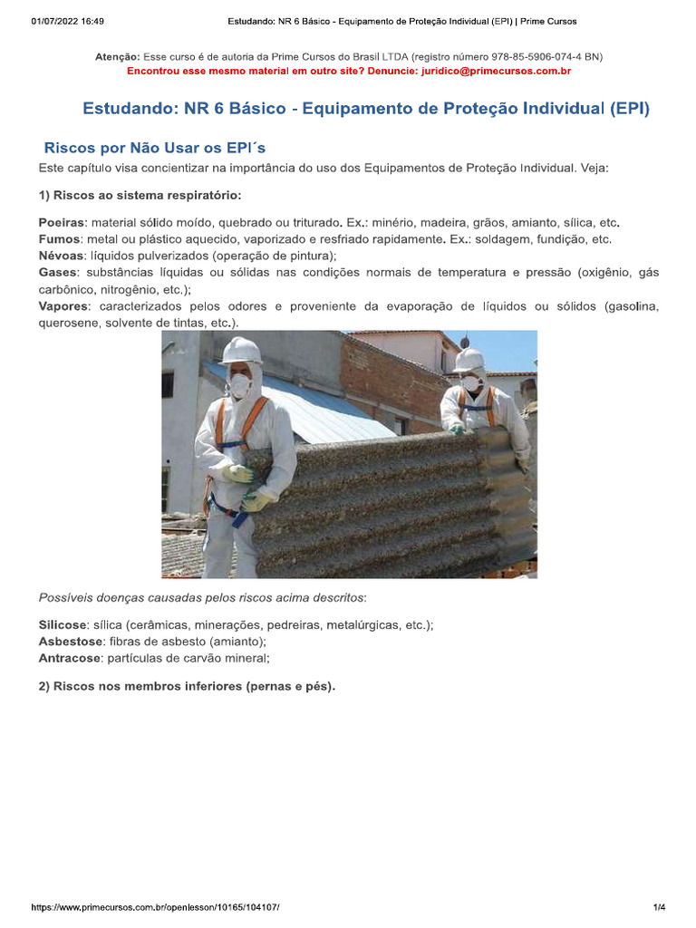 7 - Riscos por Não Usar os EPI´s | PDF
