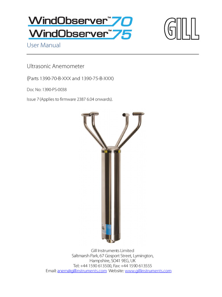 1390 PS 0038 WindObserver 70 75 Manual Issue 7 | PDF | Electrical ... 1390 PS 0038 WindObserver 70 75 Manual Issue 7 | PDF | Electrical ...