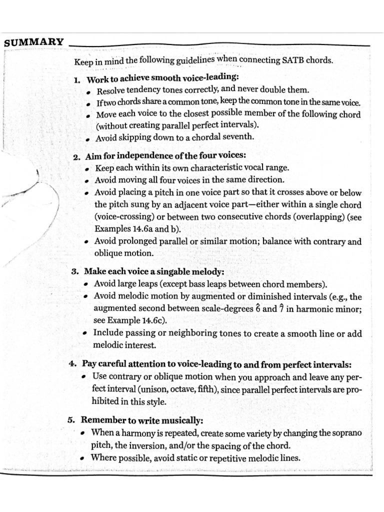 Voice Leading Rules | PDF