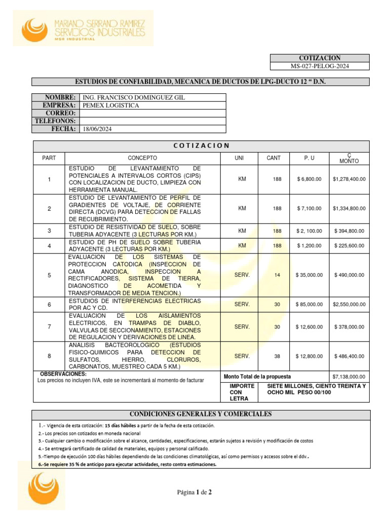 Cot. Estudios Burgos Monterrey | PDF | Ingenieria Eléctrica | Electricidad